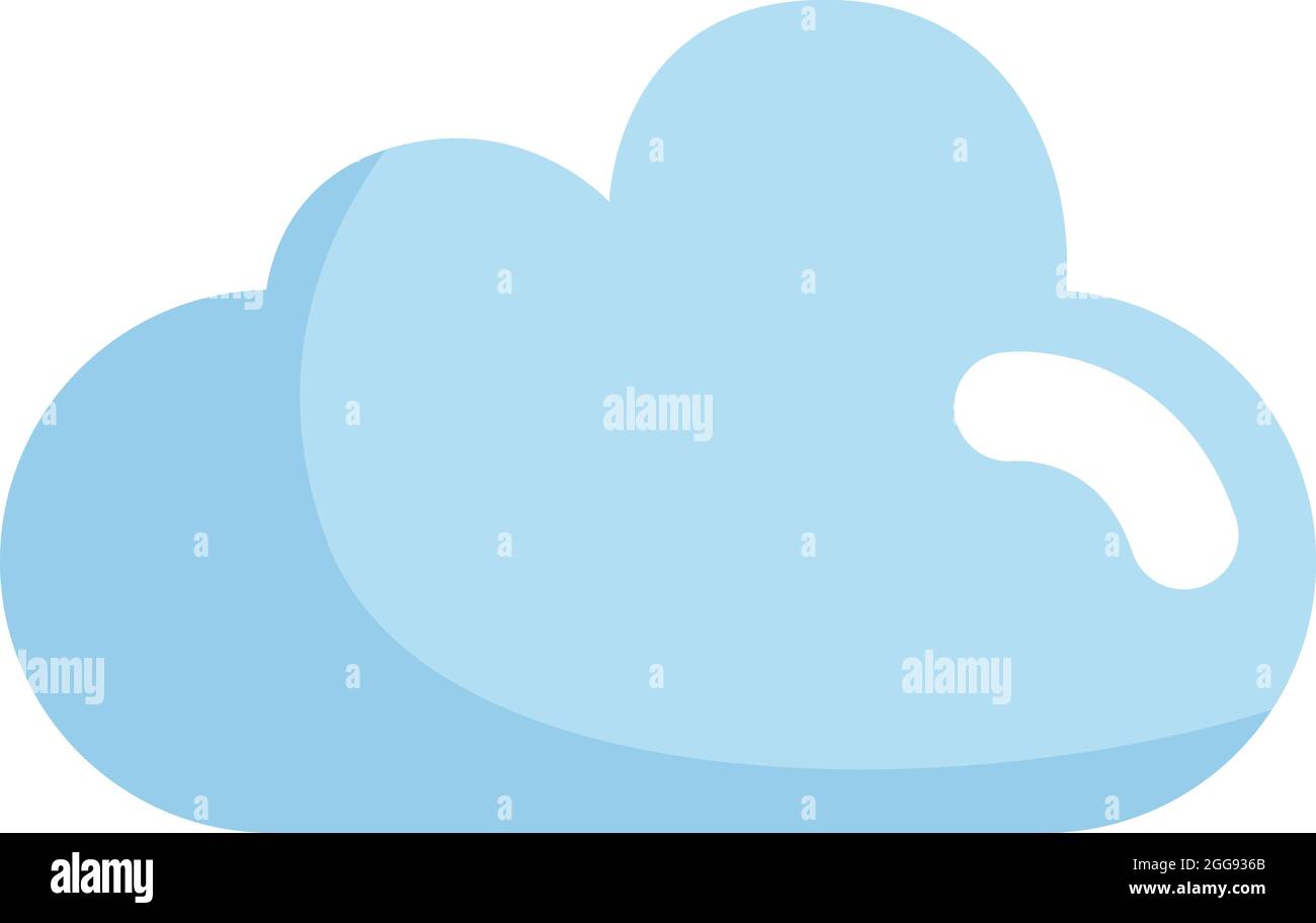 One blue cloud, illustration, vector, on a white background Stock ...