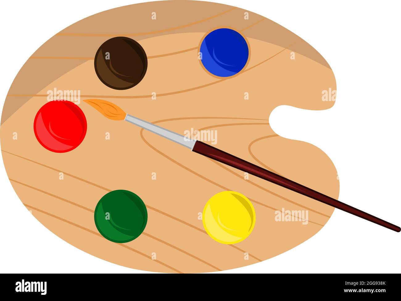 Paint palette, illustration, vector on white background Stock Vector ...