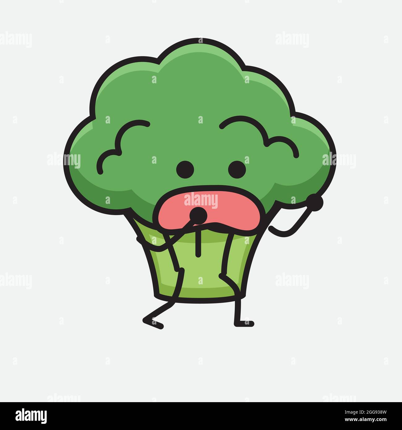 Vector Illustration of Broccoli Character Mascot on isolated background ...