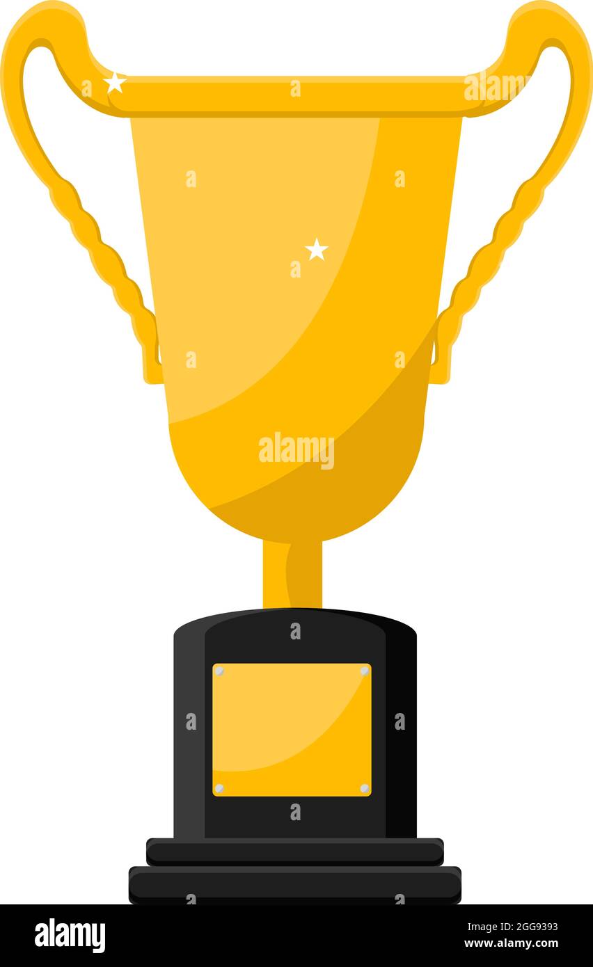 Golden trophy, illustration, vector on white background Stock Vector ...
