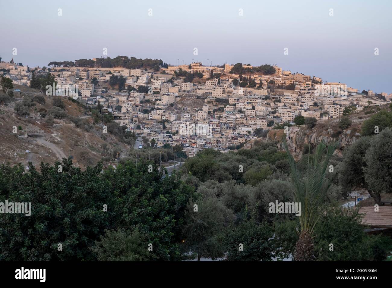 View of the Palestinian neighborhood of Silwan or Siloam a ...