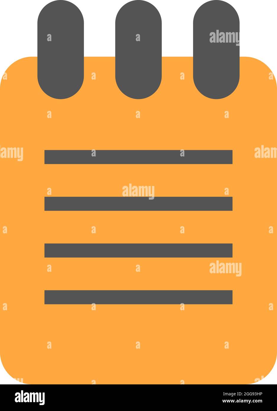 Orange diary, illustration, vector, on a white background Stock Vector ...