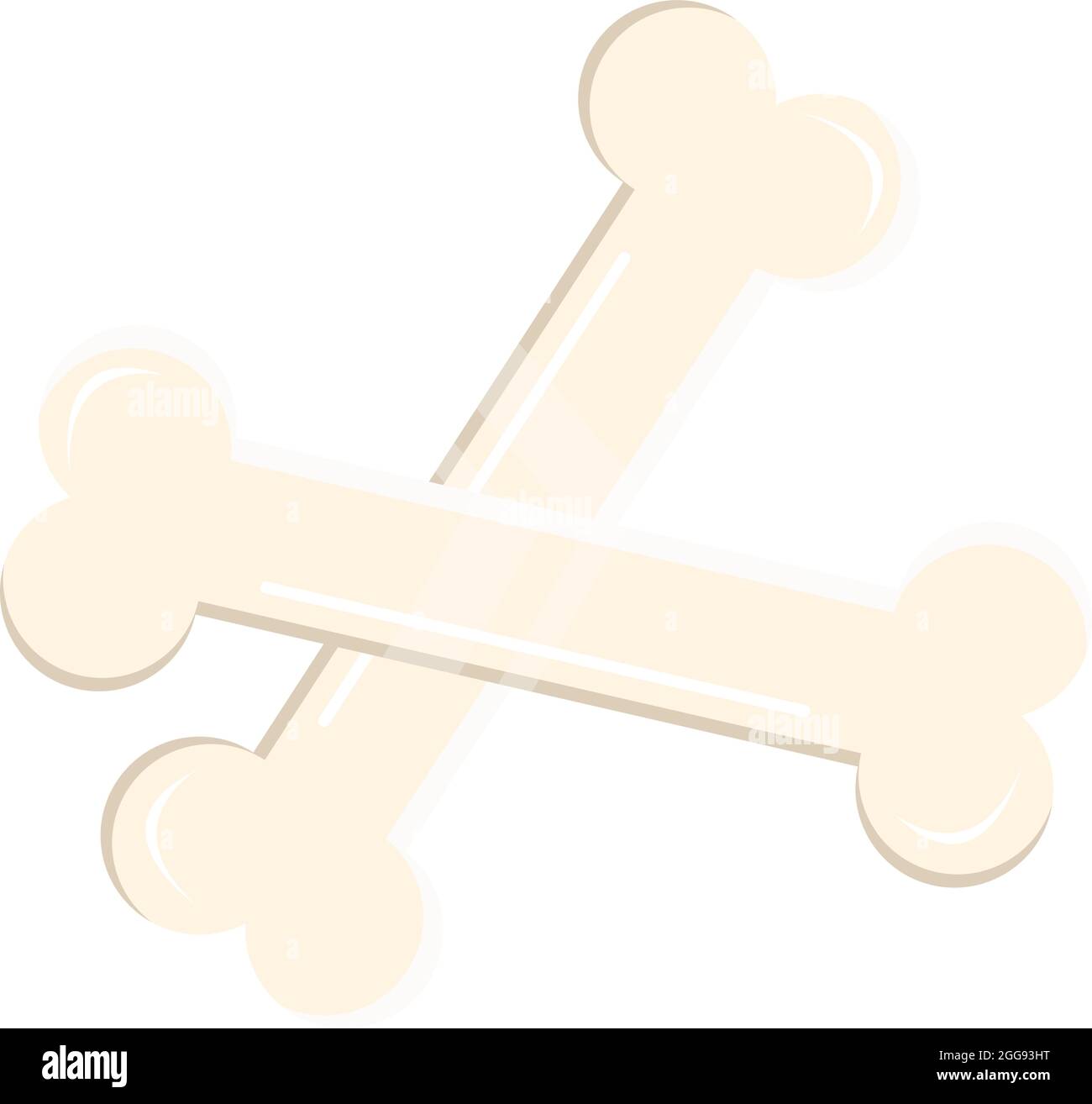 Two bones, illustration, vector on white background Stock Vector Image ...