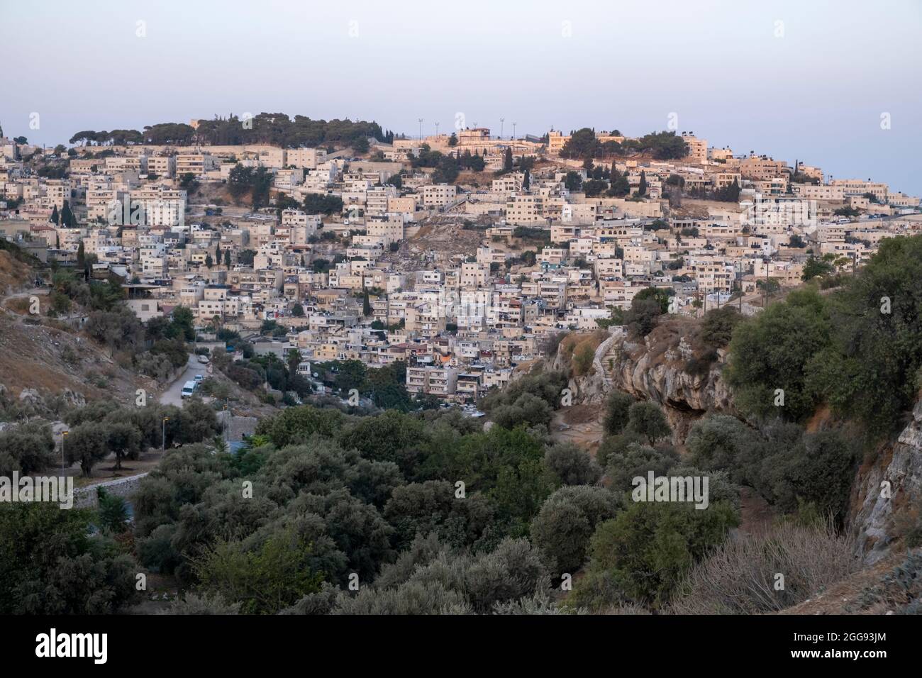 View of the Palestinian neighborhood of Silwan or Siloam a ...