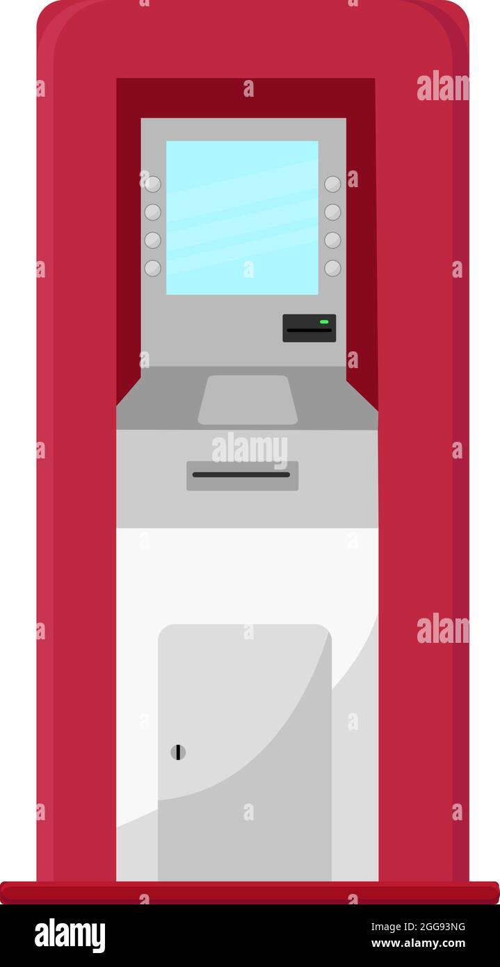 White ATM machine, illustration, vector on white background Stock ...