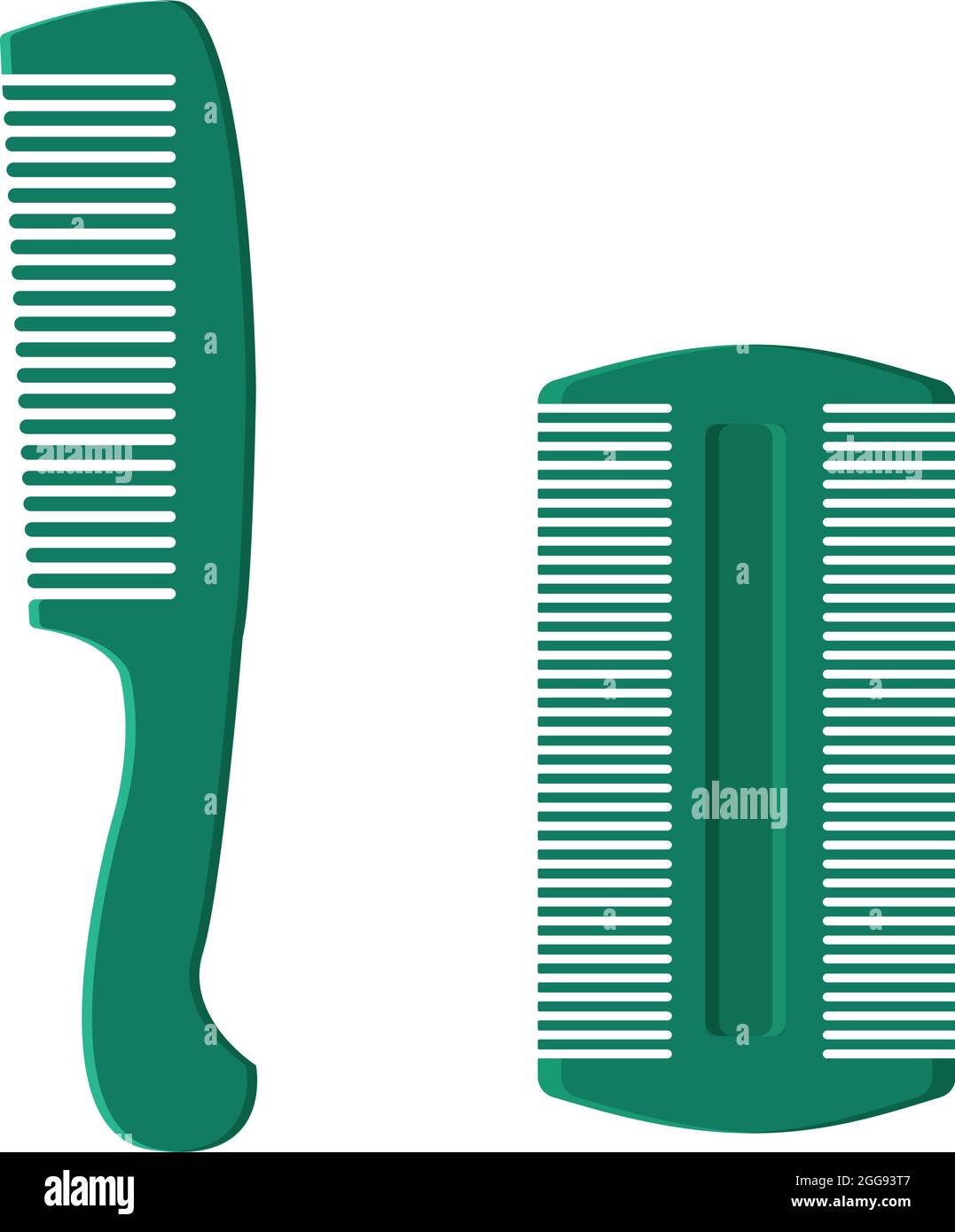 Green hair comb, illustration, vector on white background Stock Vector ...