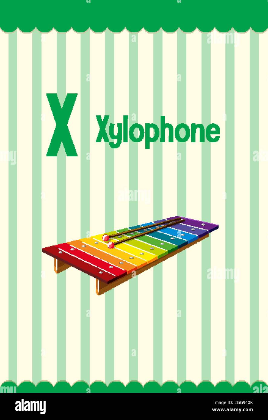 Letter X Flashcard Xylophone The Learning Site Letter Y Flashcard