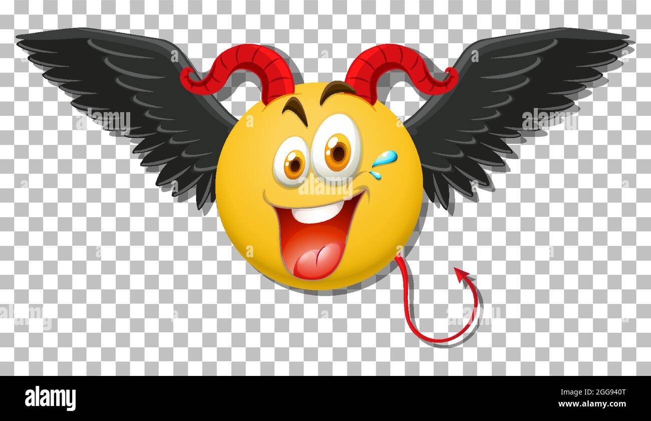 Devil emoticon with facial expression illustration Stock Vector Image ...
