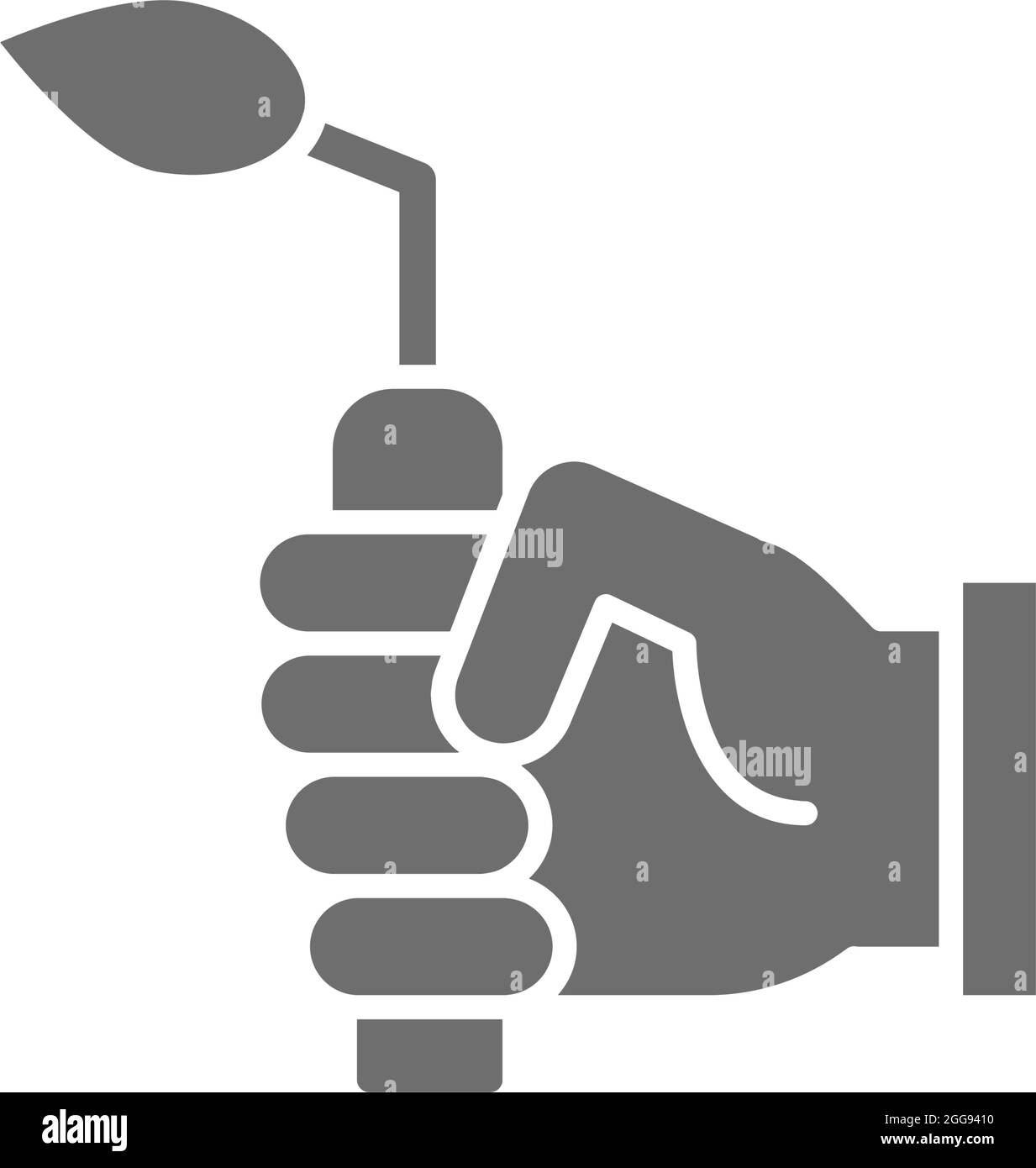 Hand with blow torch, device for gas welding works grey icon Stock ...