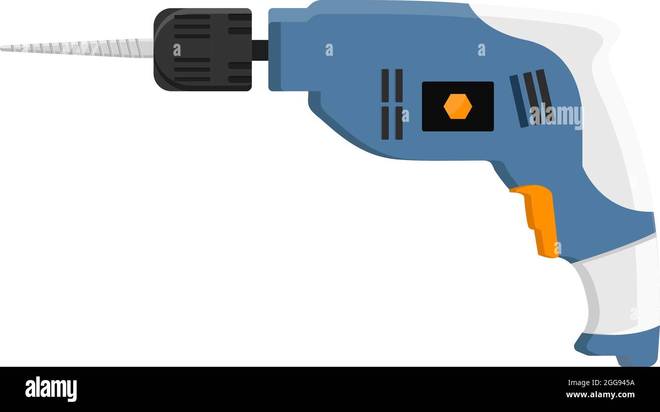 Hand drill, illustration, vector on white background Stock Vector Image ...