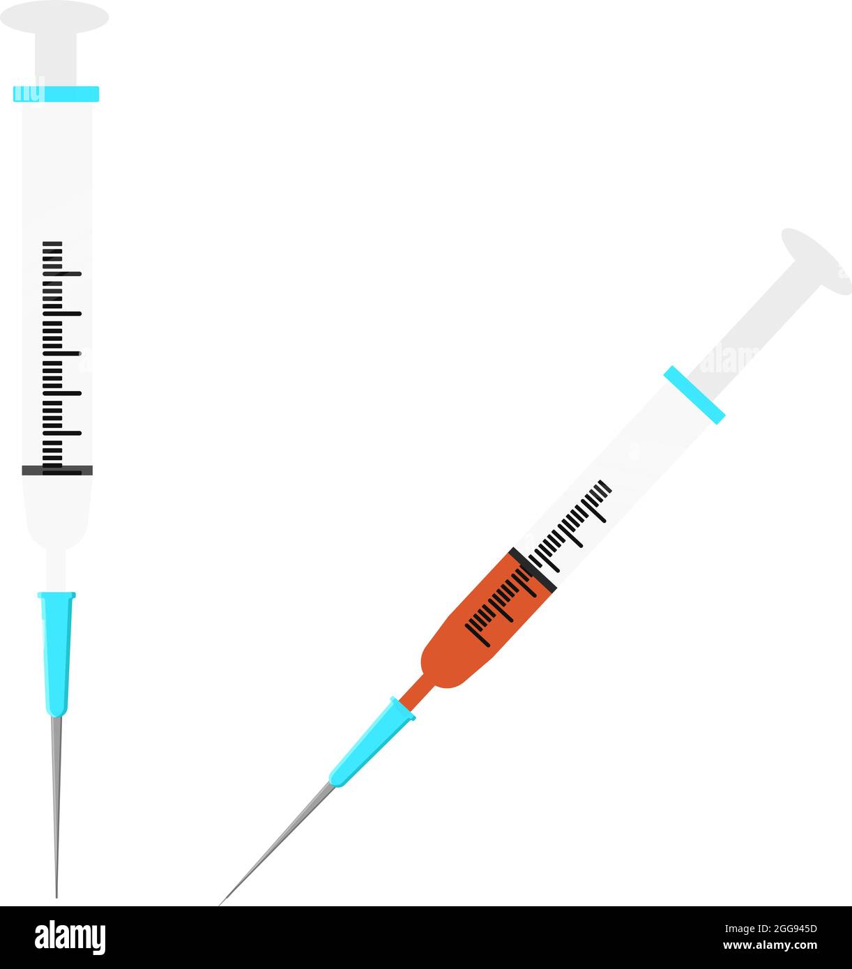 Medical injection, illustration, vector on white background Stock ...