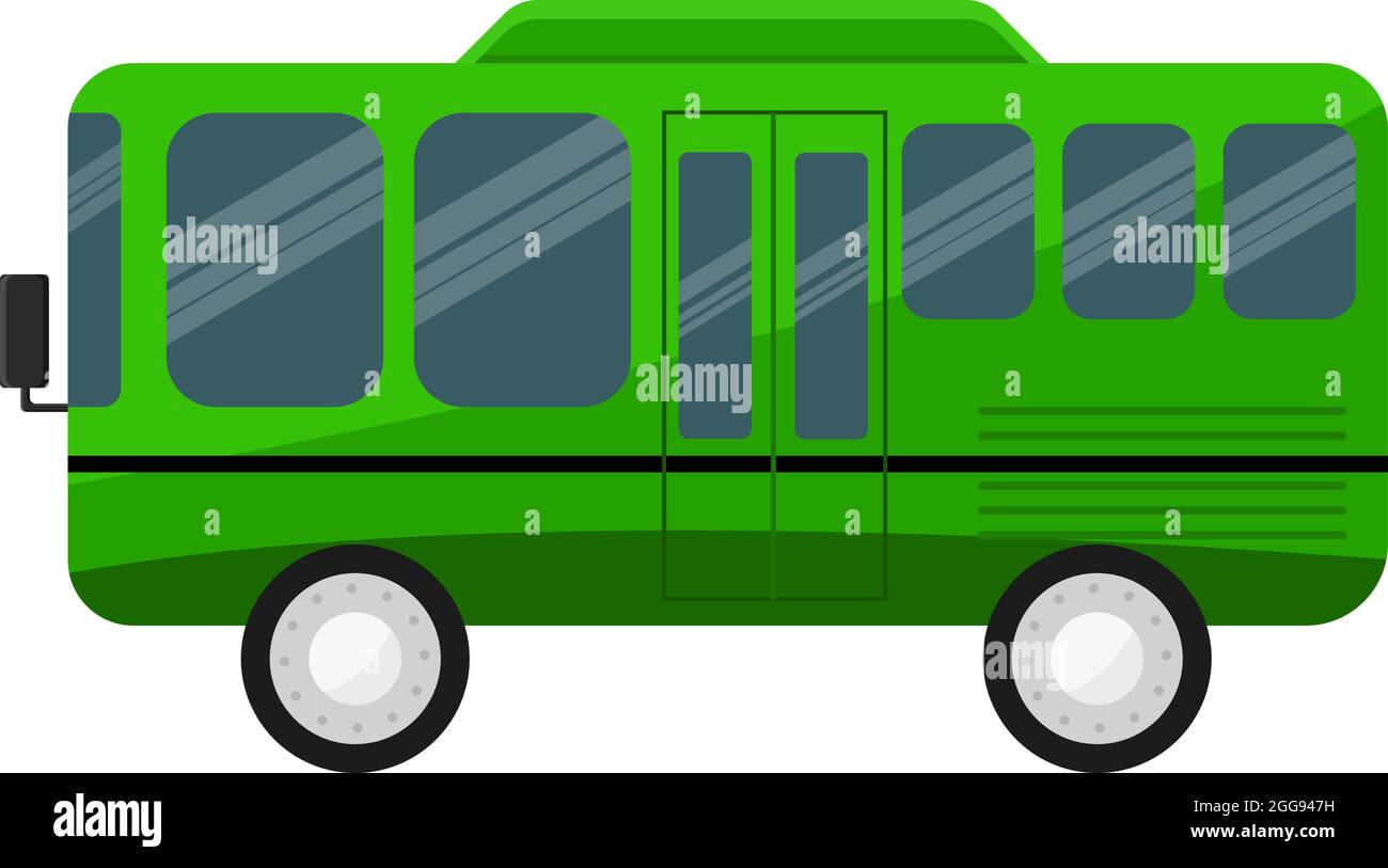 Green bus, illustration, vector on white background Stock Vector Image ...