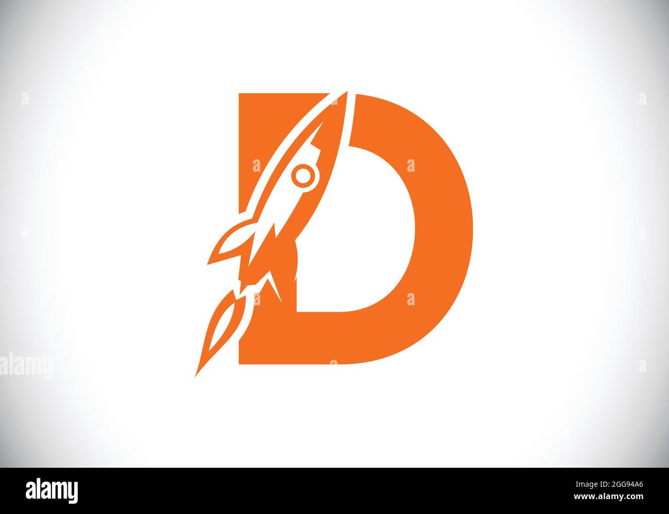 Initial D monogram letter alphabet with a Rocket logo design. Rocket ...