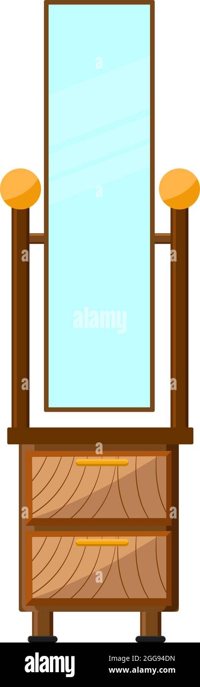 Dressing table, illustration, vector on white background Stock Vector ...