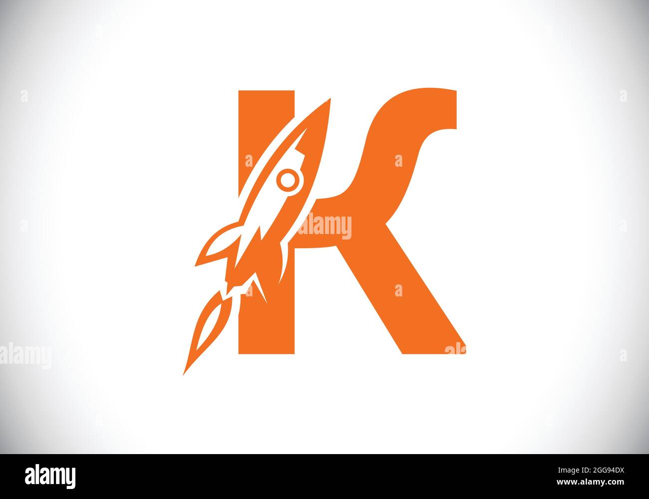 Initial K monogram letter alphabet with a Rocket logo design. Rocket ...
