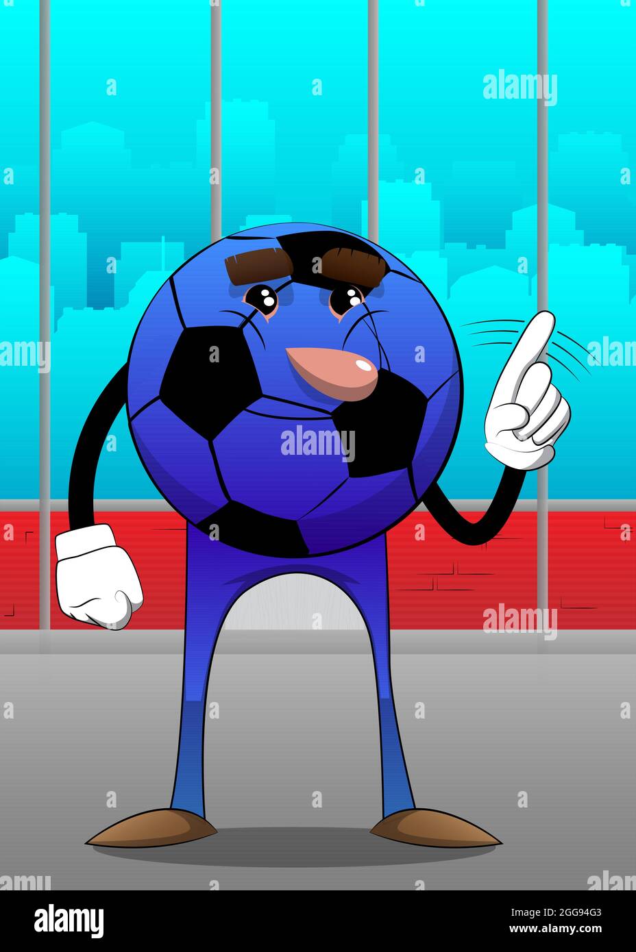 Soccer ball saying no with his finger. Traditional football ball as a ...