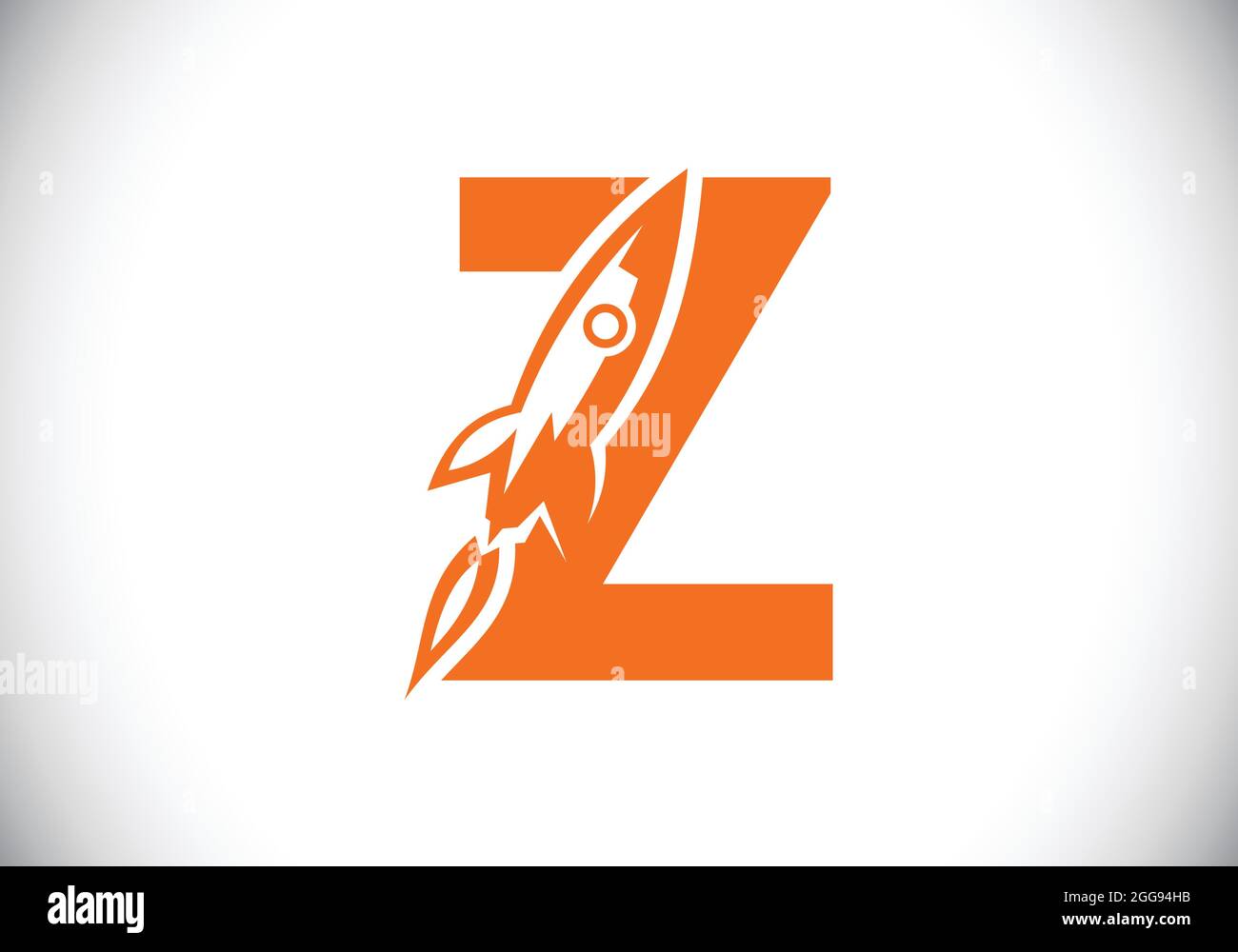 Initial Z monogram letter alphabet with a Rocket logo design. Rocket ...