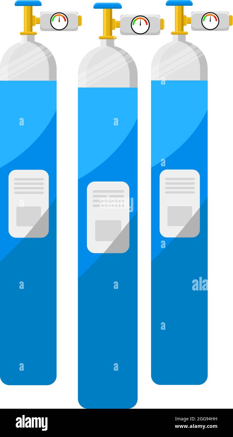 Oxygen cylinder, illustration, vector on white background Stock Vector ...