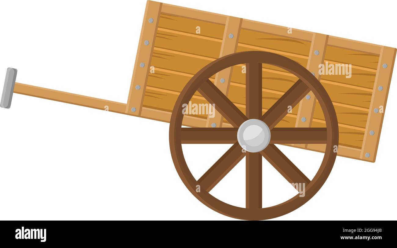 Old wooden farm cart wheel Stock Vector Images - Alamy