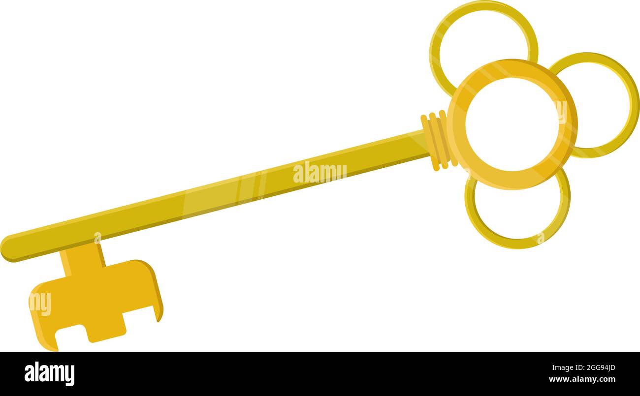Old key, illustration, vector on white background Stock Vector Image ...