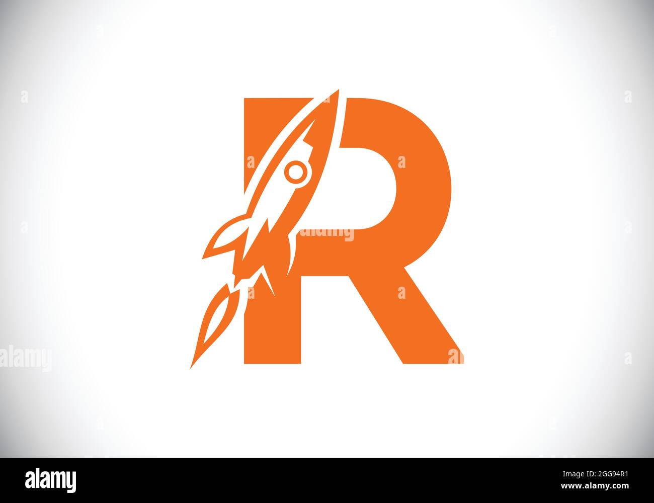 Initial R monogram letter alphabet with a Rocket logo design. Rocket ...
