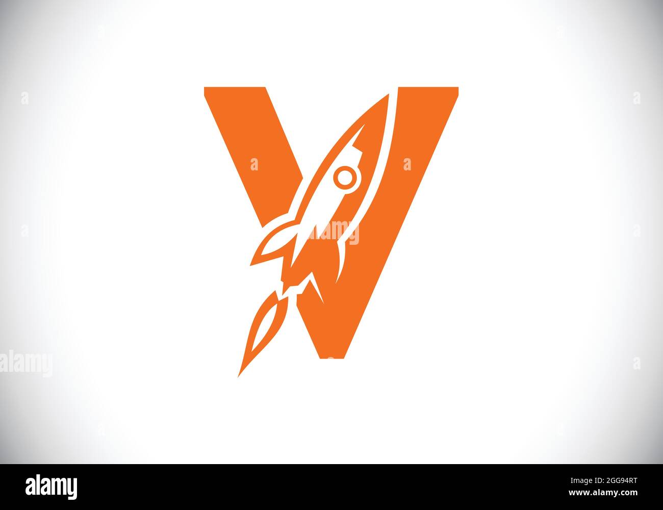 Initial V monogram letter alphabet with a Rocket logo design. Rocket ...