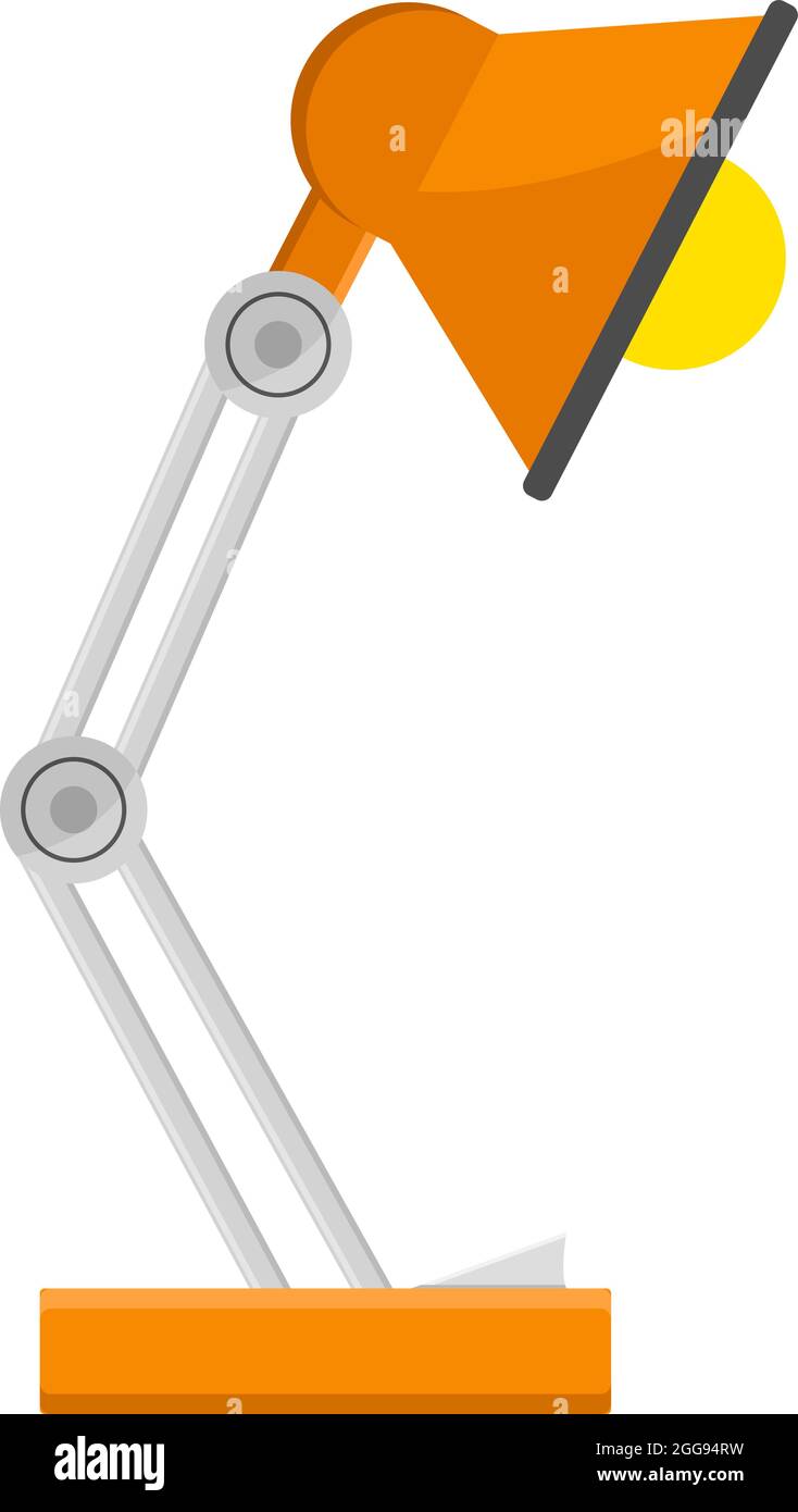 Orange lamp, illustration, vector on white background Stock Vector ...