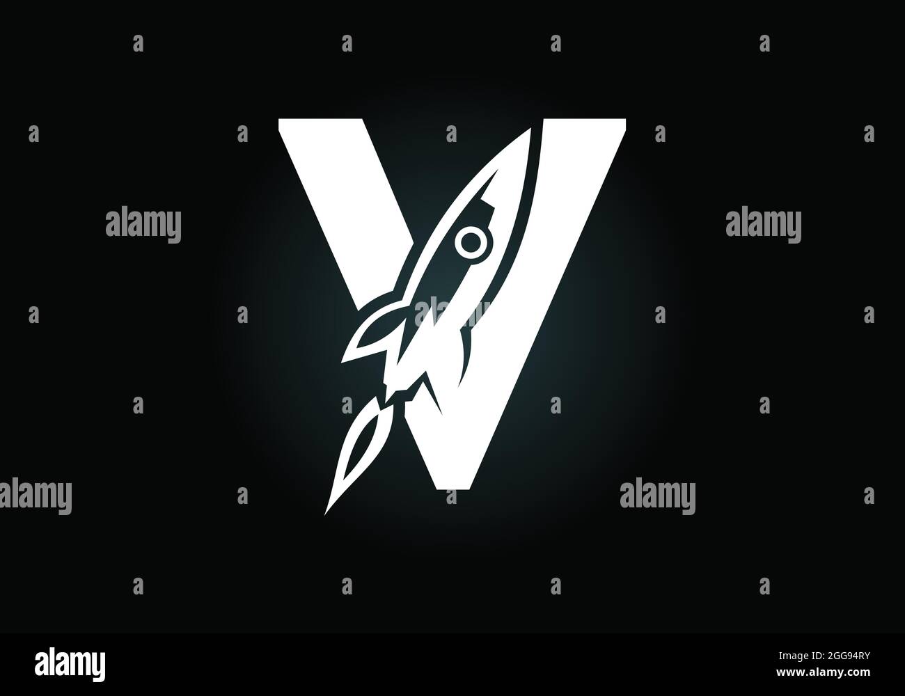 Initial V monogram letter alphabet with a Rocket logo design. Rocket ...