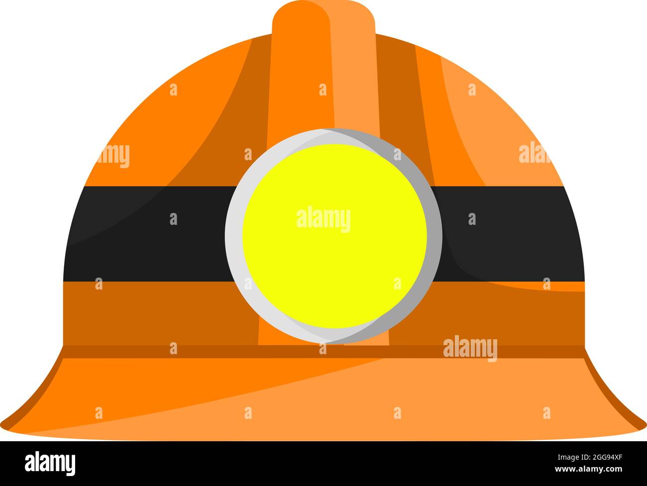 Mining helmet, illustration, vector on white background Stock Vector ...
