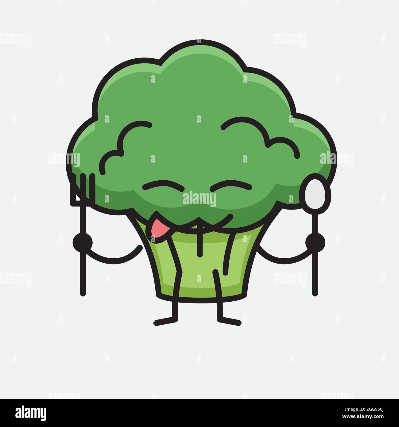 Vector Illustration of Broccoli Character Mascot on isolated background ...