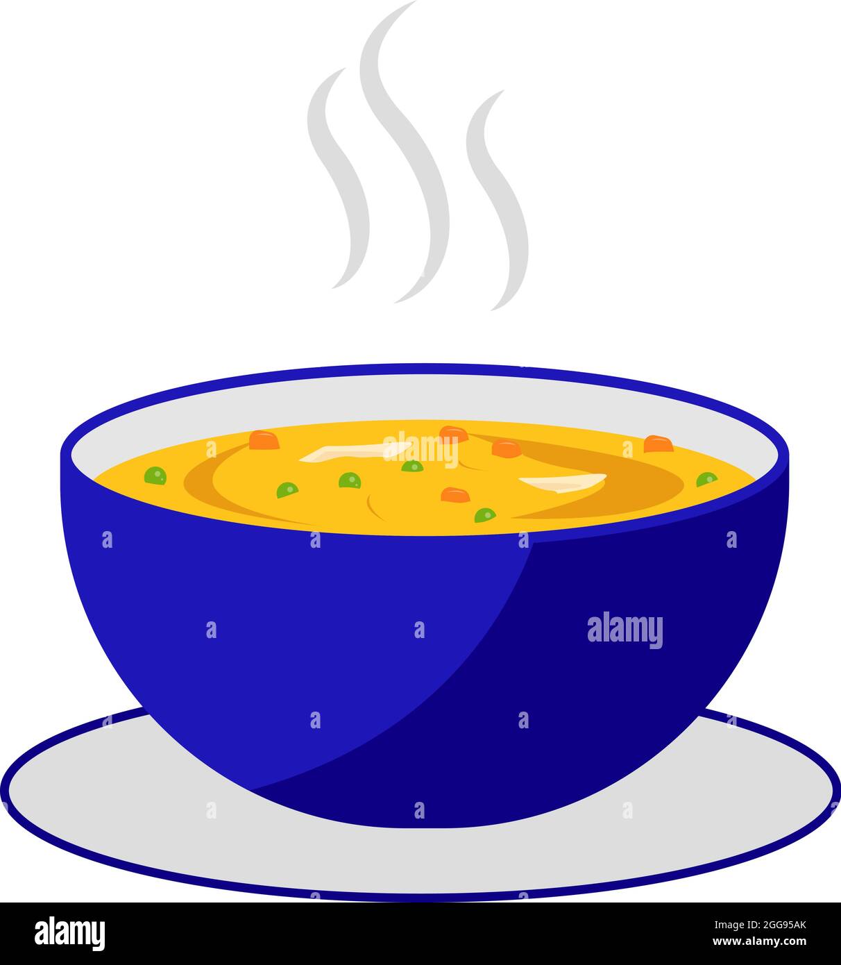 Vegetable soup, illustration, vector on white background Stock Vector ...