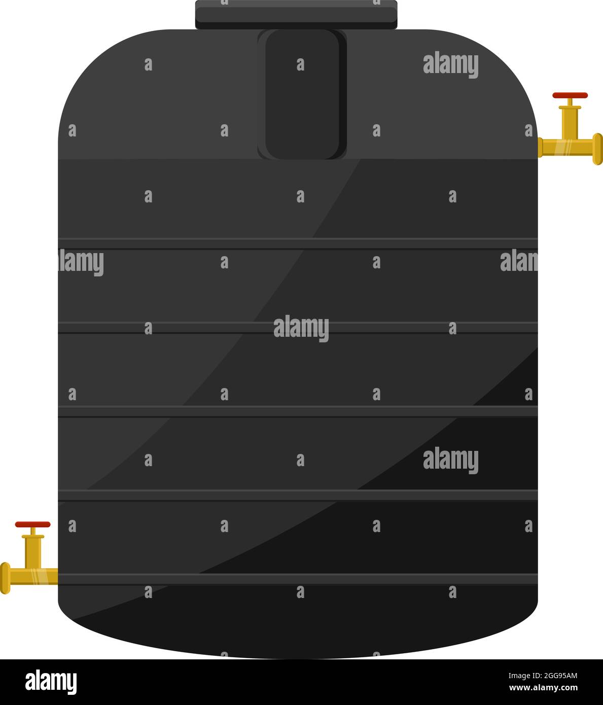 Water storage tank, illustration, vector on white background Stock ...