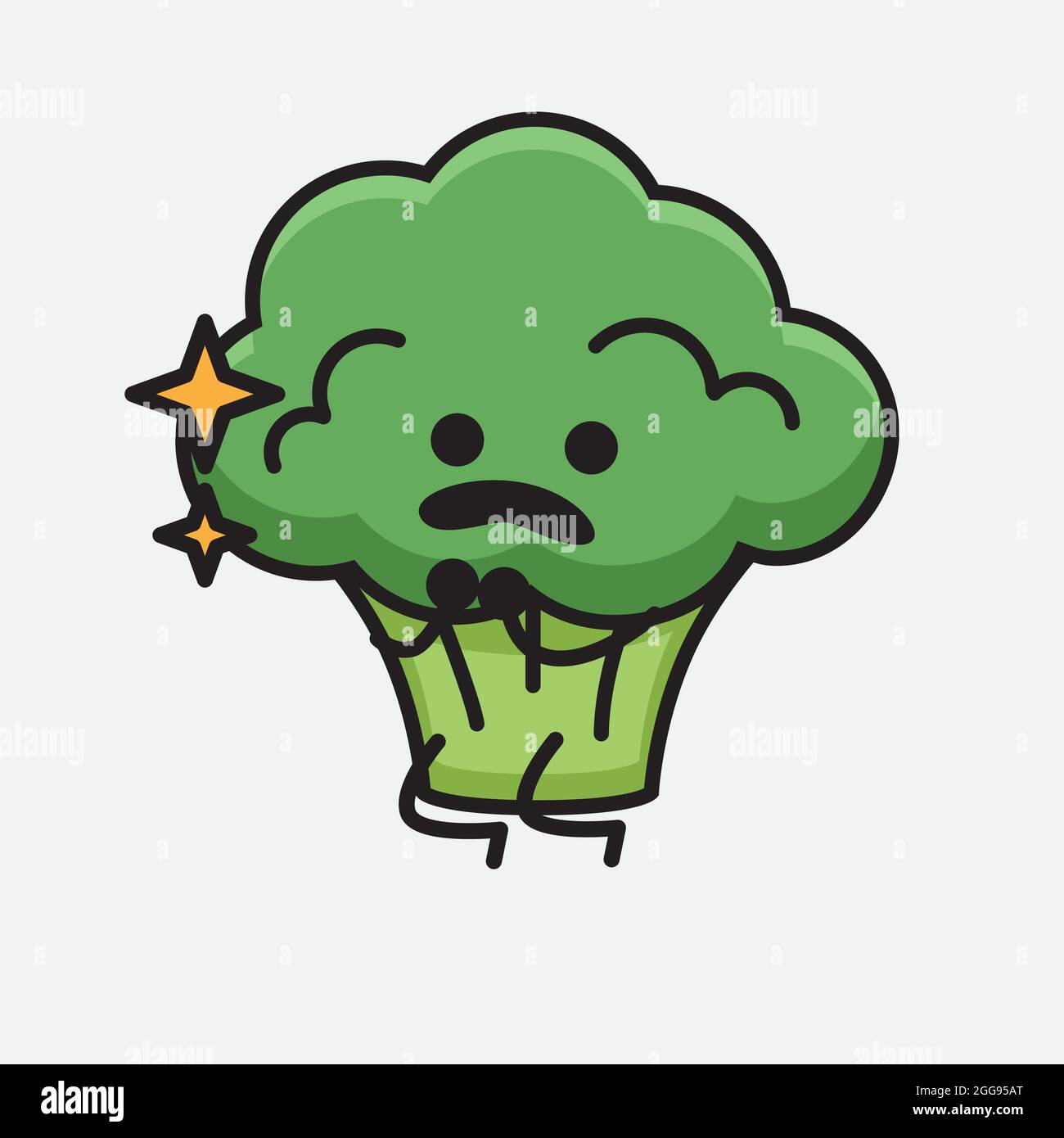 Vector Illustration of Broccoli Character Mascot on isolated background ...