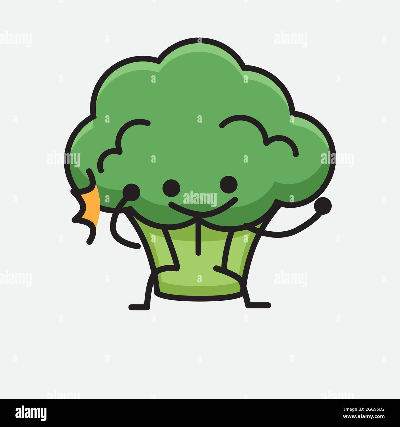 Vector Illustration of Broccoli Character Mascot on isolated background ...