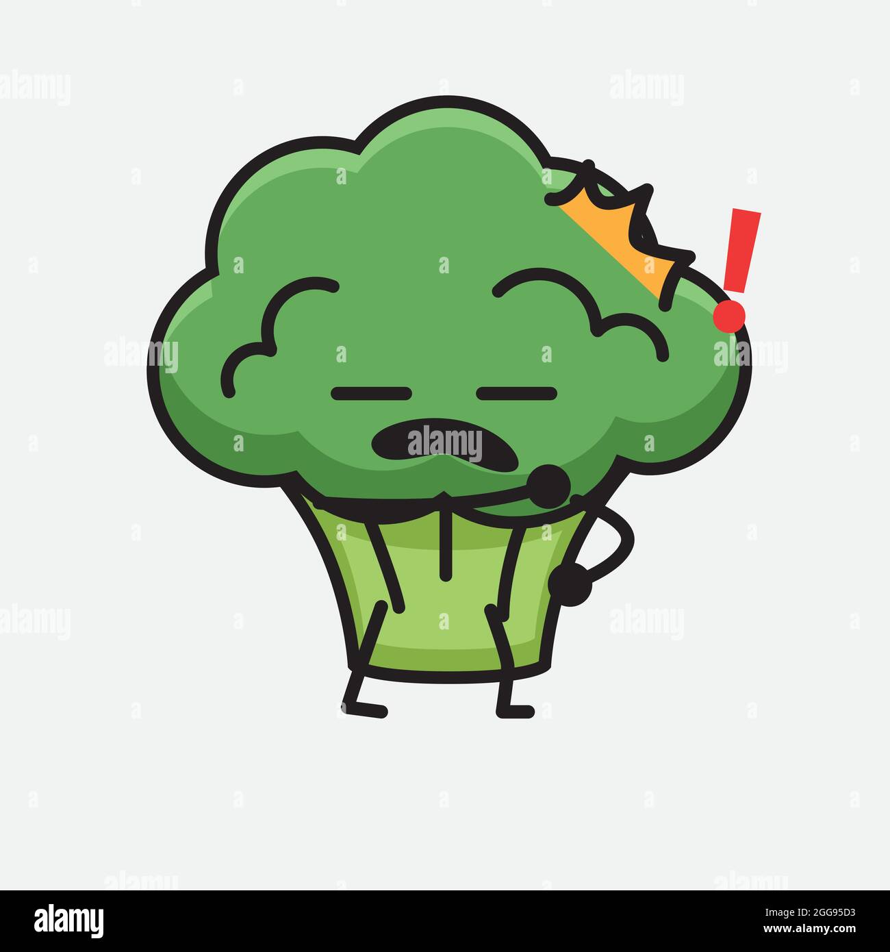 Vector Illustration of Broccoli Character Mascot on isolated background ...