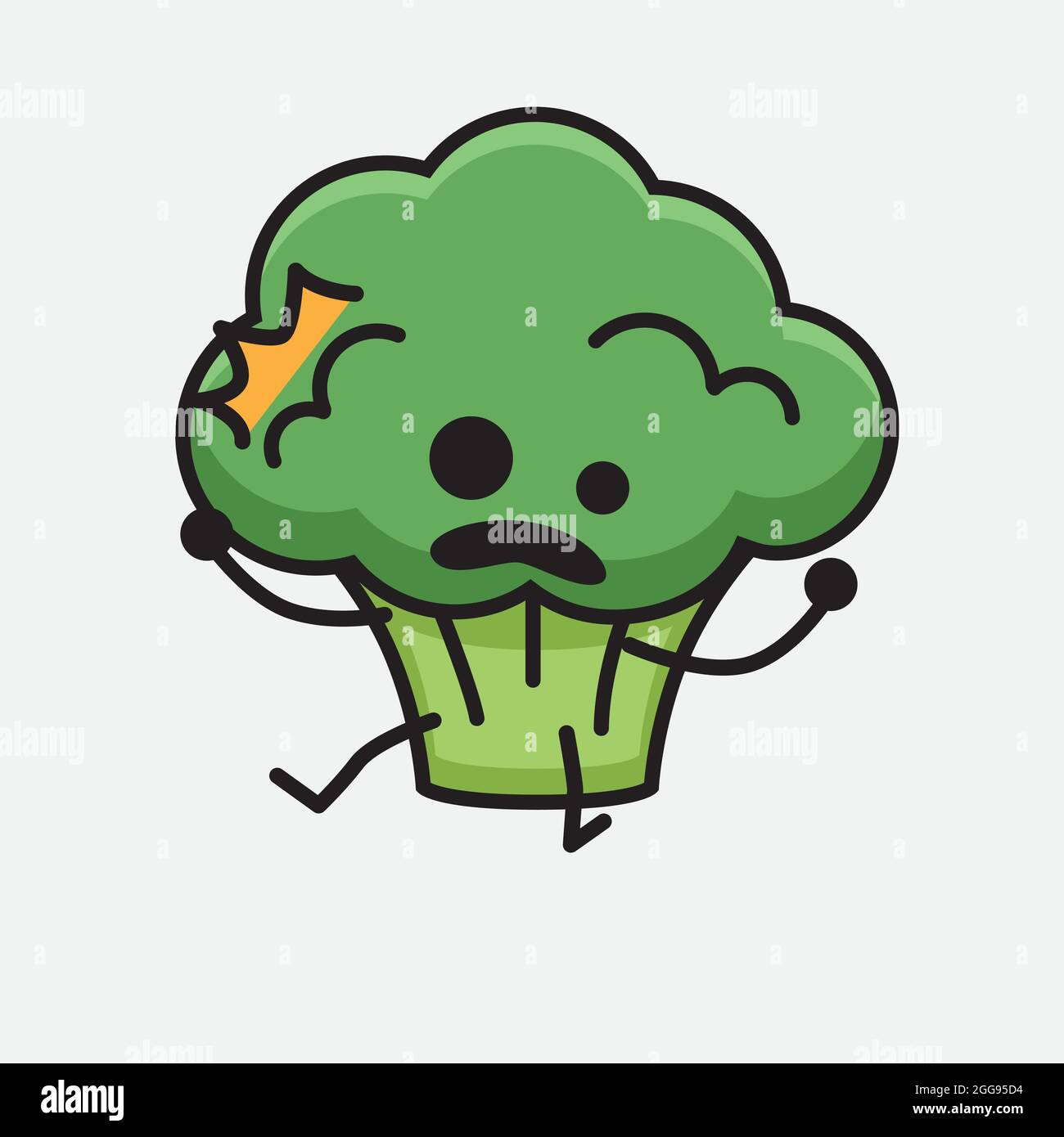 Vector Illustration of Broccoli Character Mascot on isolated background Stock Vector Image & Art ...