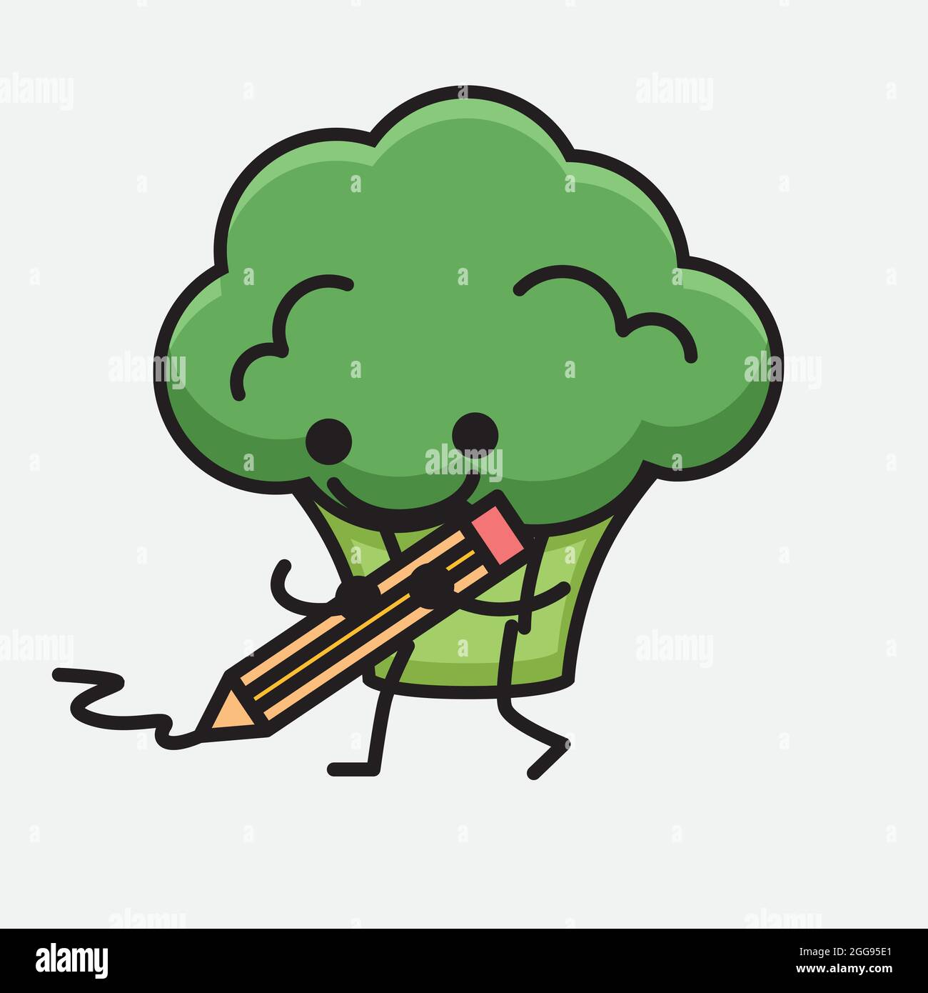 Vector Illustration of Broccoli Character Mascot on isolated background ...
