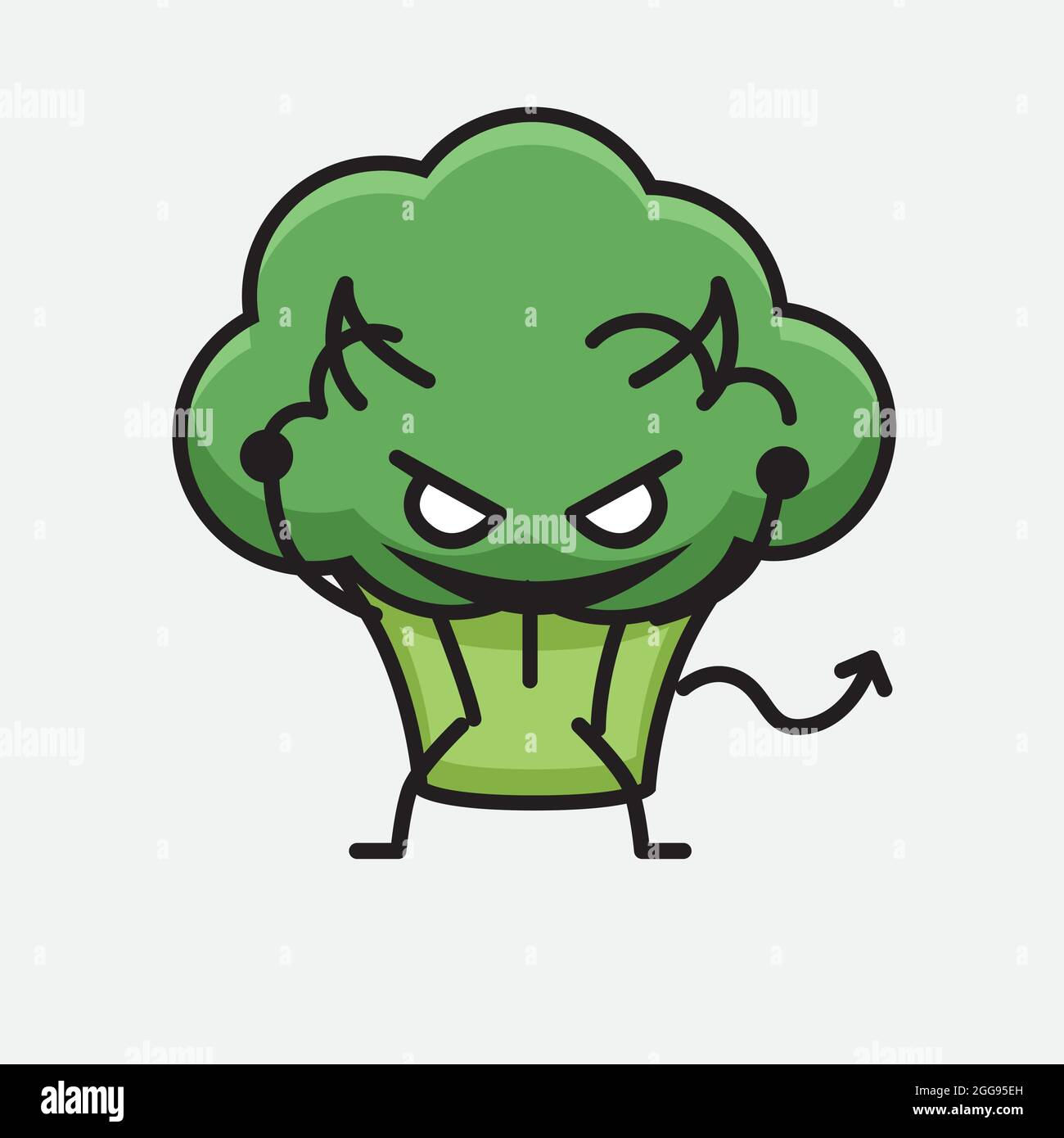 Vector Illustration of Broccoli Character Mascot on isolated background ...
