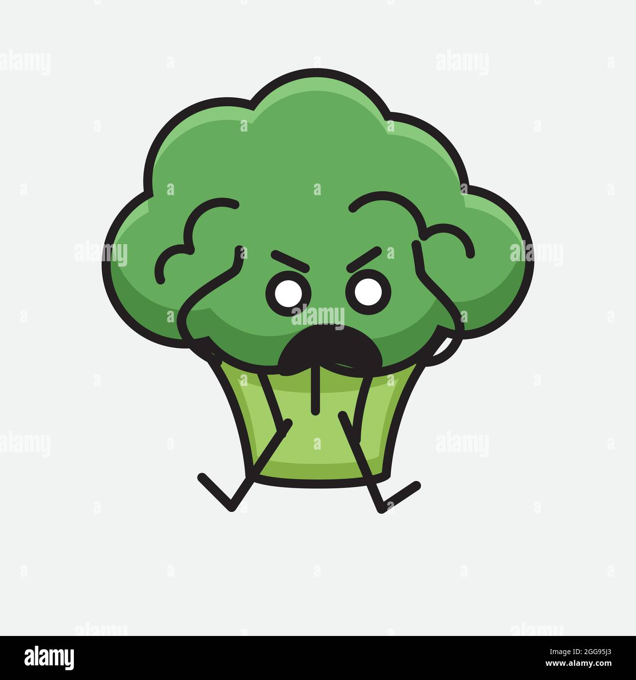Vector Illustration of Broccoli Character Mascot on isolated background ...