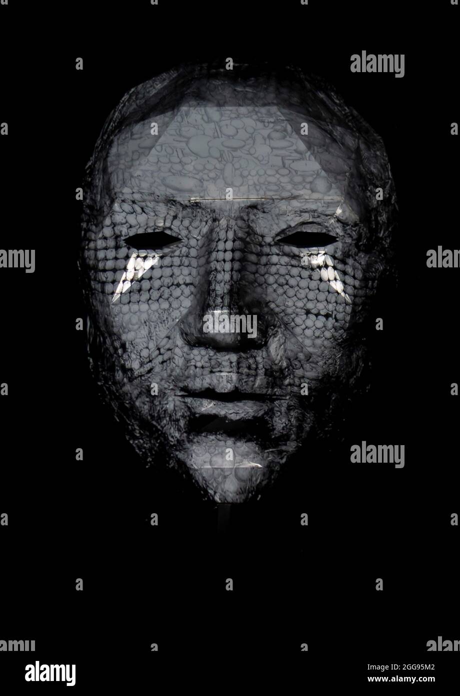 Face expression and people concept. Abstract human face, surreal ...