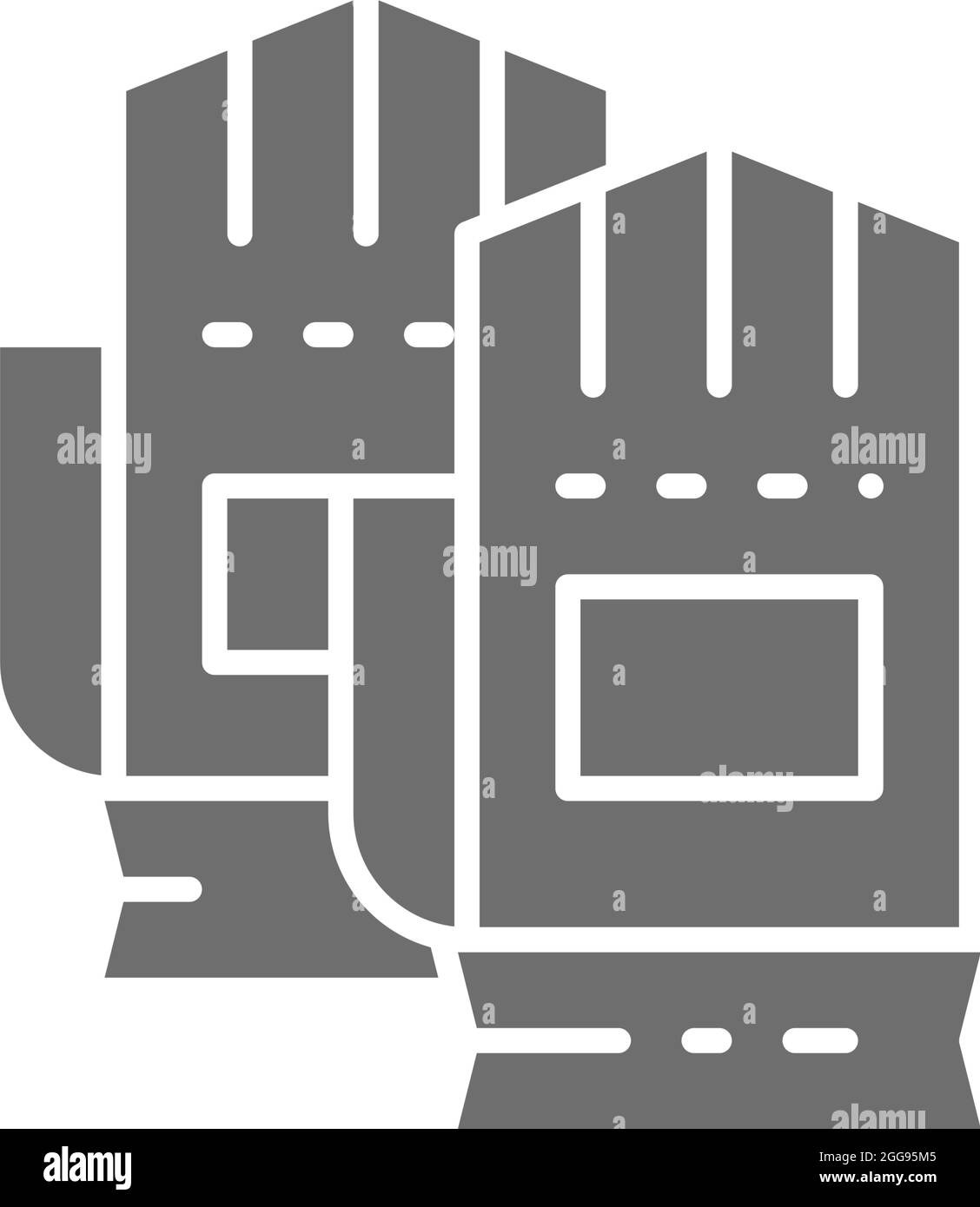 Vector safety gloves, hand protection grey icon Stock Vector Image ...