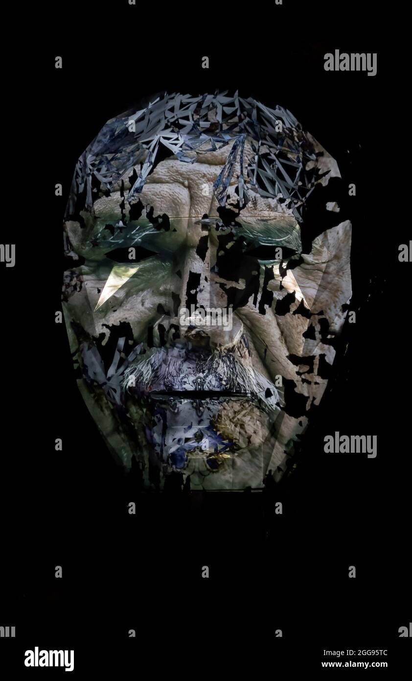 Face expression and people concept. Abstract human face, surreal ...