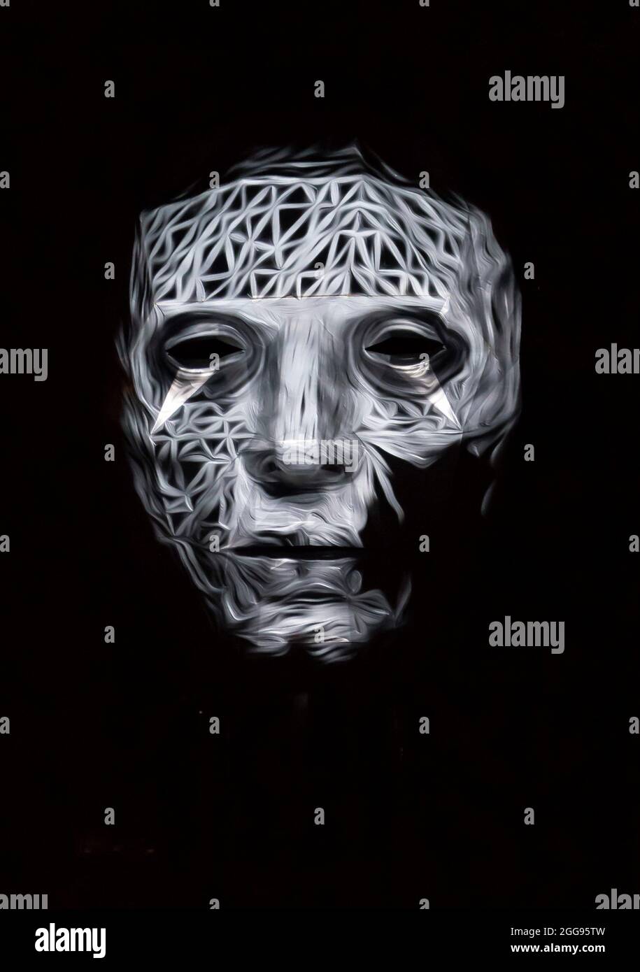 Face expression and people concept. Abstract human face, surreal ...