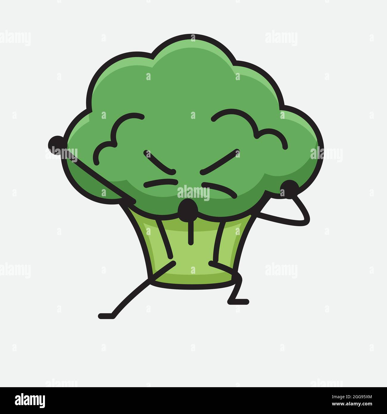Vector Illustration of Broccoli Character Mascot on isolated background ...