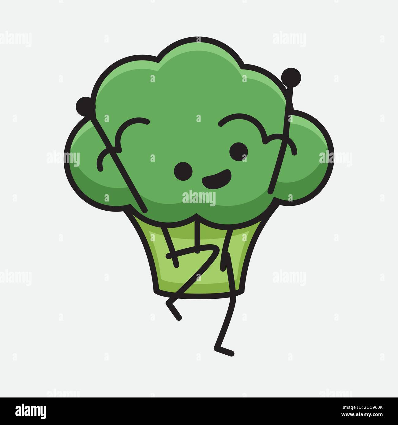 Vector Illustration of Broccoli Character Mascot on isolated background ...