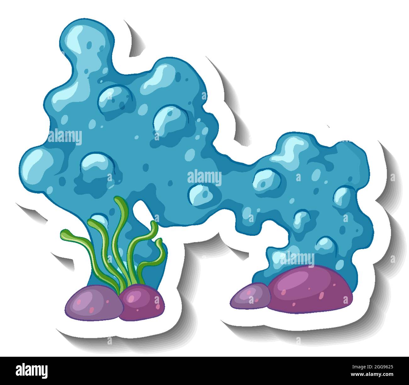 A sticker template with Coral sea element isolated illustration Stock ...