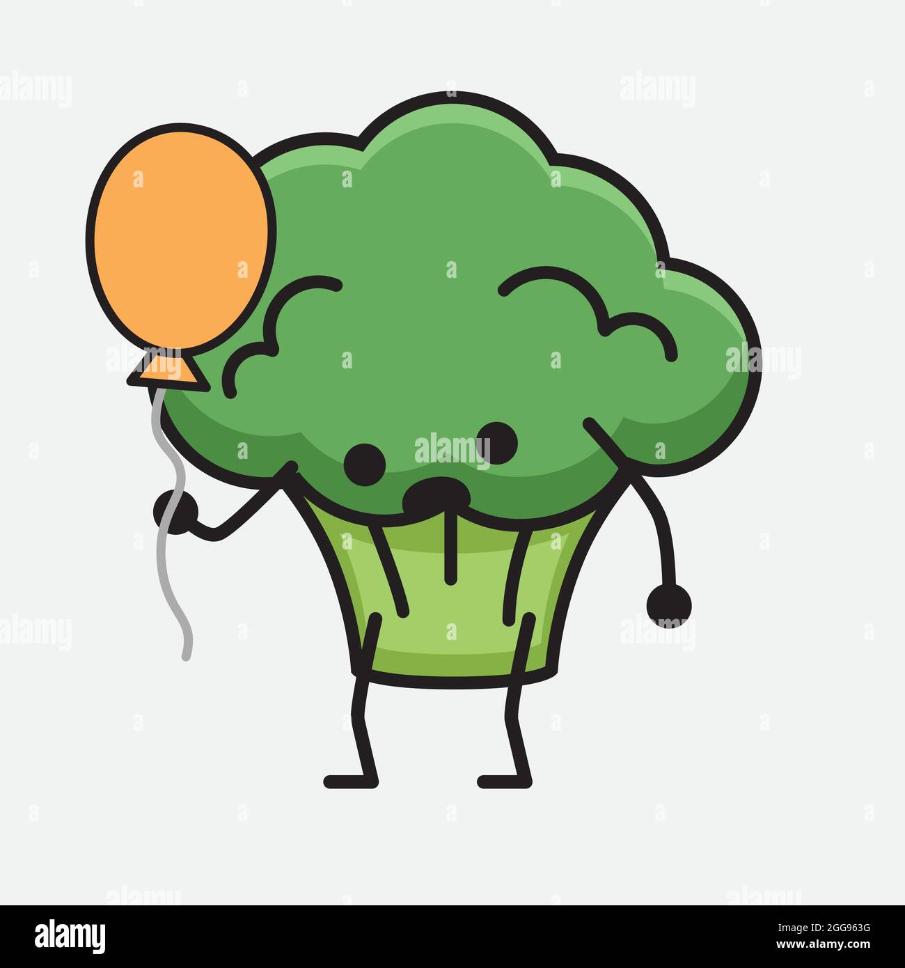 Vector Illustration of Broccoli Character Mascot on isolated background ...