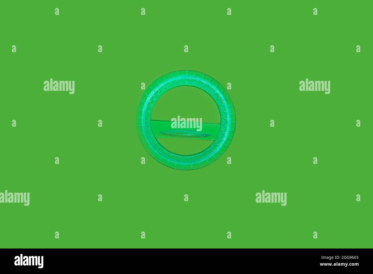 green round ruler isolated. school and office accessories Stock Photo ...