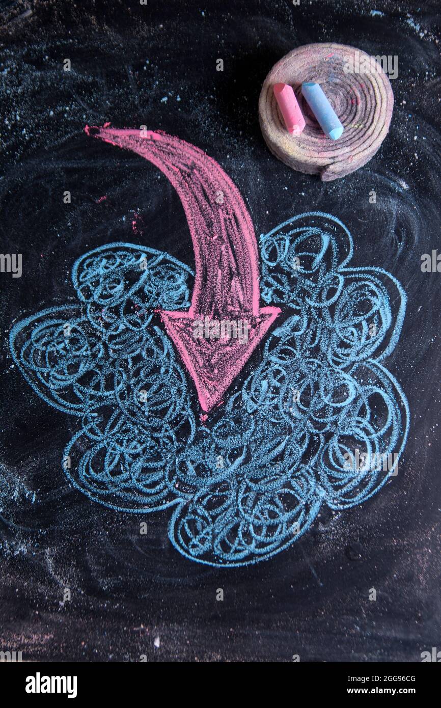 Representation with chalk on the blackboard in the load online files ...