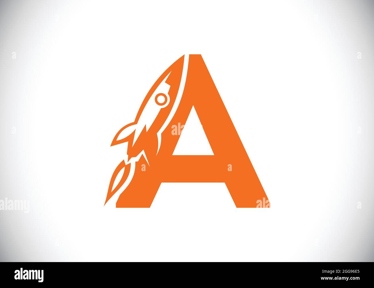 Initial A monogram letter alphabet with a Rocket logo design. Rocket ...